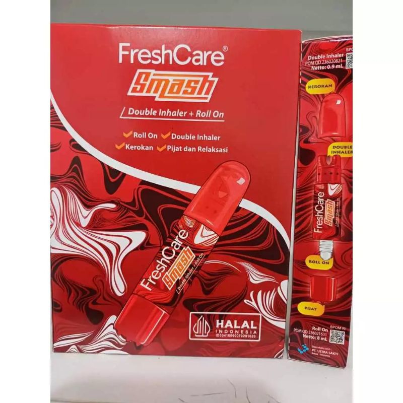 Jual Minyak Angin Fresh Care Smash Double Inhaler Plus Roll On (Inhaler ...