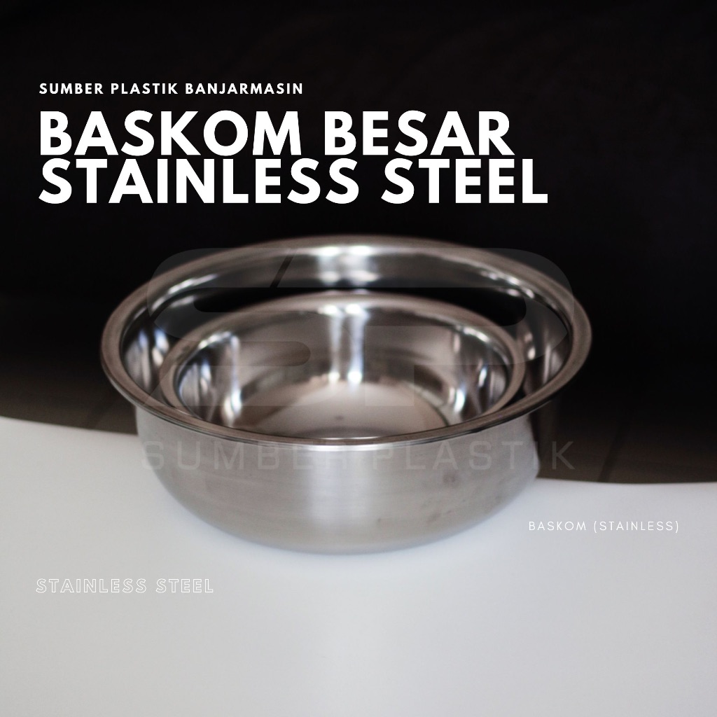 Jual Baskom Tinggi 30 34 38 40 Besar Stainless Steel Waskom Cuci ...