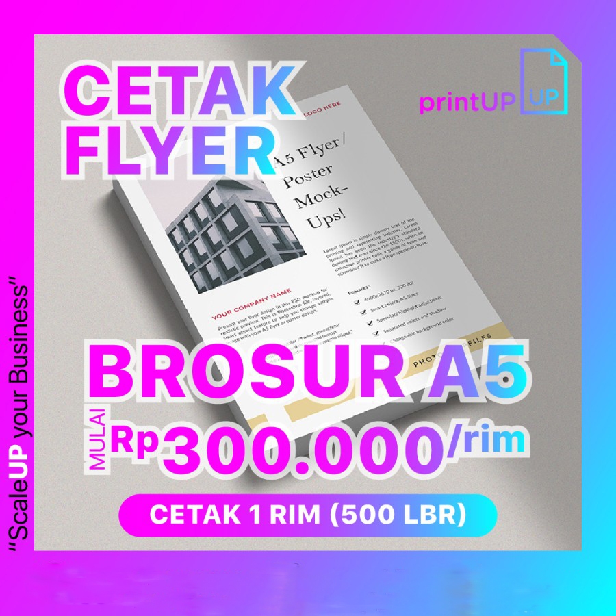Jual CETAK BROSUR FLYER A5 DIGITAL PRINTING | CETAK MURAH | ART PAPER ...