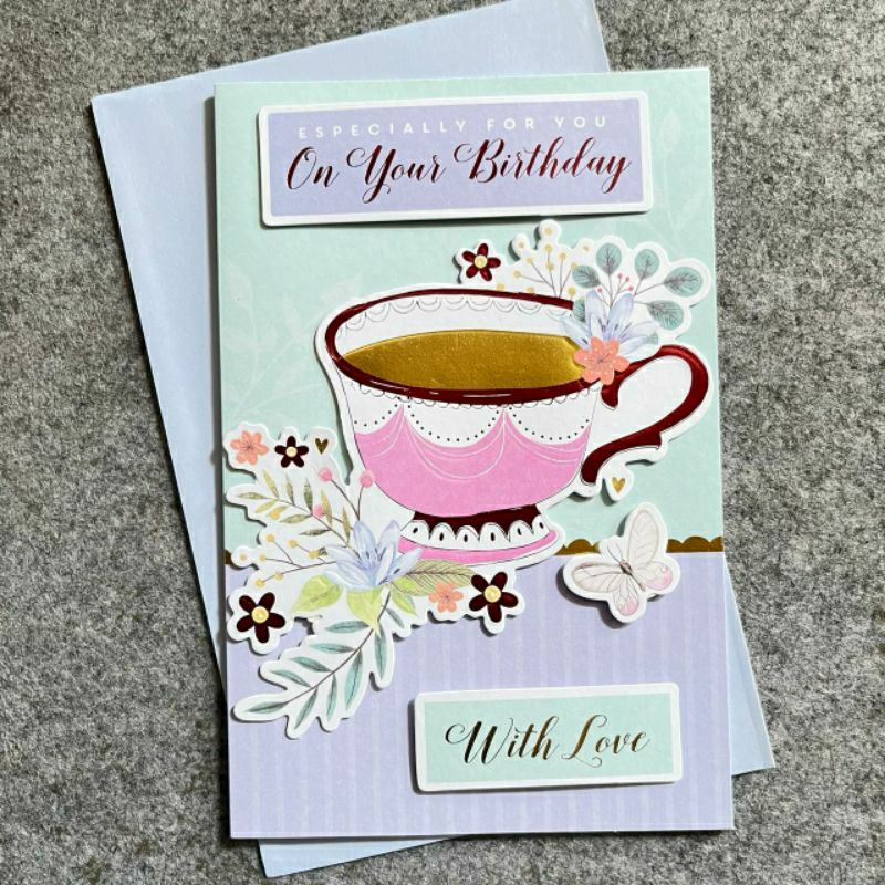 Jual Happy Birthday Card ( cup of tea ) | Shopee Indonesia