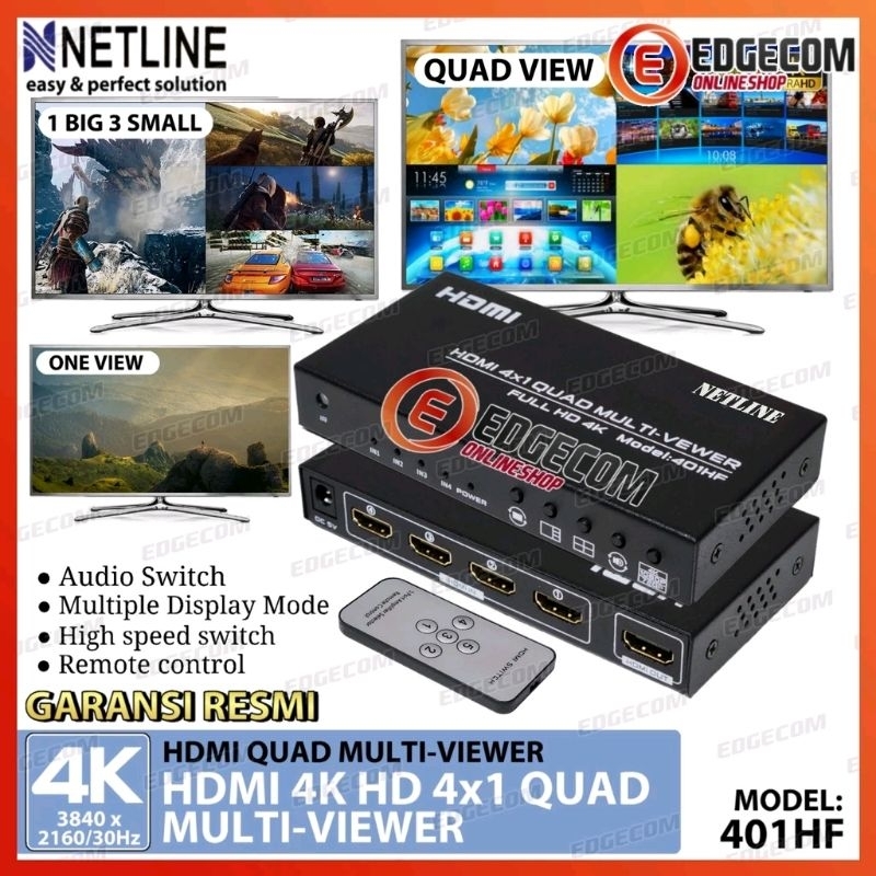 Jual HDMI 4x1 Quad Multi-Viewer Screen Video / HDMI MULTIVIEWER 4 INPUT TO 1 OUTPUT | Shopee ...