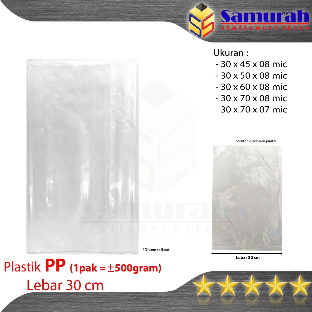 Jual Kantong Plastik PP Tebal Bening Lebar 30 x 45 - 50 - 60 - 70 cm x 08 Mic / Plastic ...