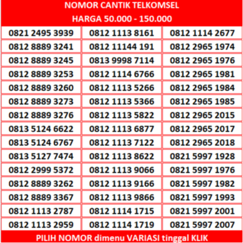 Jual Kartu Perdana Tsel Prabayar Nomor Cantik 4G Lte Support 5G Seri ...