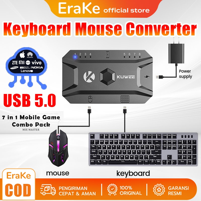 Jual Keyboard Mouse Converter Usb Keyboard Mouse Converter Bluetooth Hub USB 5.0 Converter Wired ...