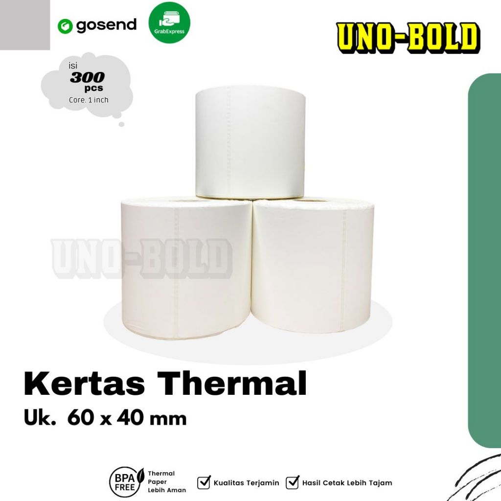 Jual LABEL STICKER THERMAL 60x40 x 1 LINE BARCODE 60x40 UKURAN A7 ISI ...