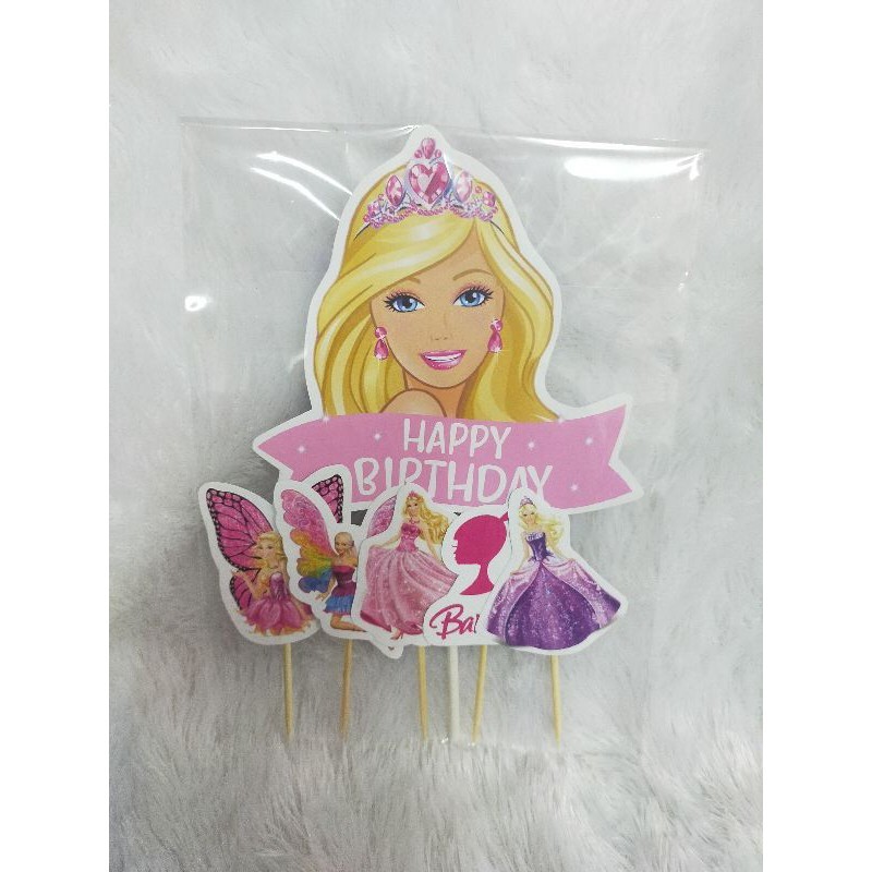 Jual topper toper cake hiasan kue ulang tahun tema Barbie | Shopee ...