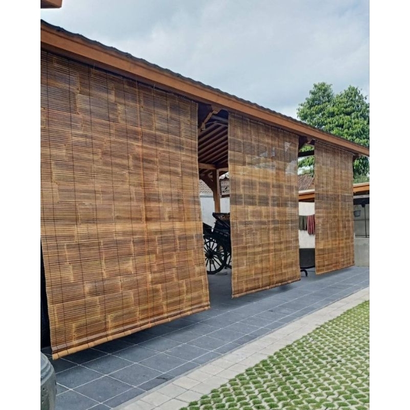 Jual Tirai krey bambu hitam L2 T3/170x300 /2x275/1,5x3,5m vernis ...