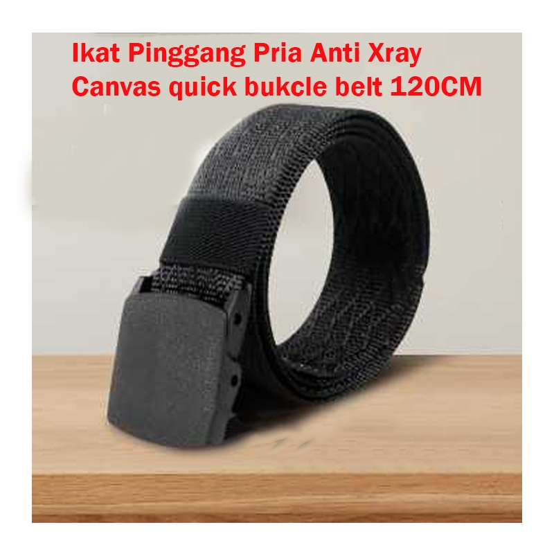 Jual Ikat Pinggang Pria Anti Xray Canvas quick bukcle belt 120CM ...