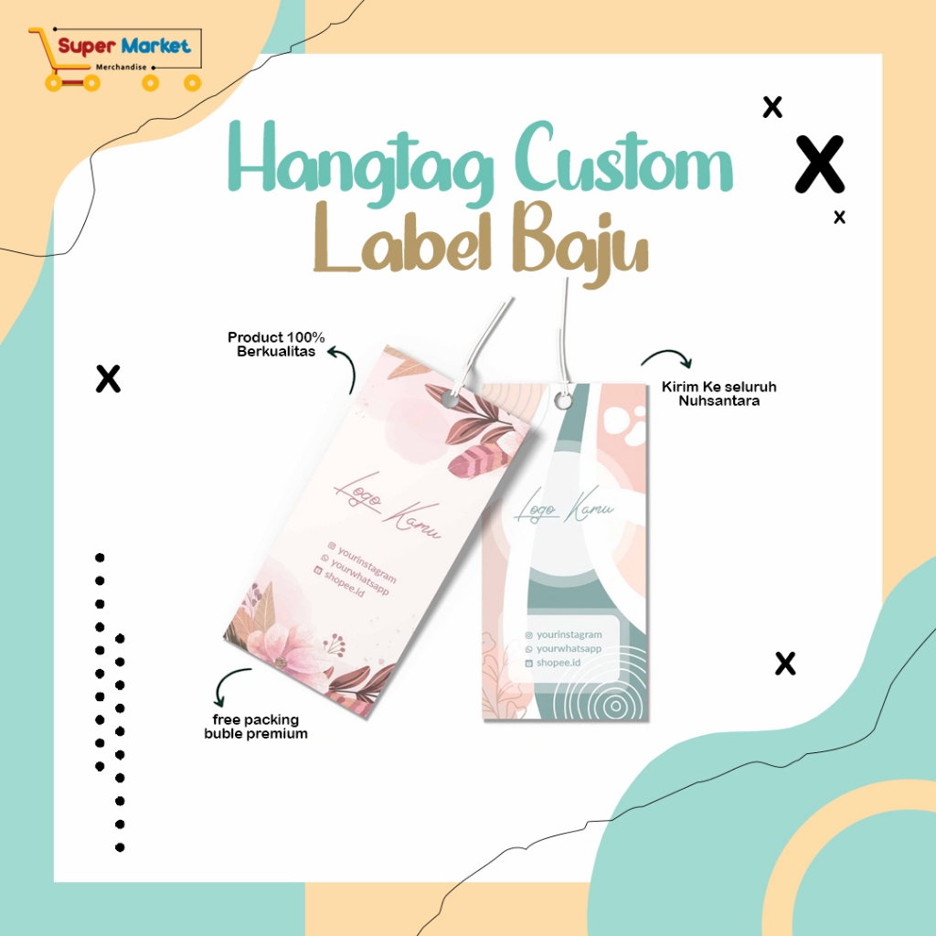 Jual Cetak Hang Tag Baju 1Sisi / Cetak Label Baju 2Sisi / Hangtag Label ...