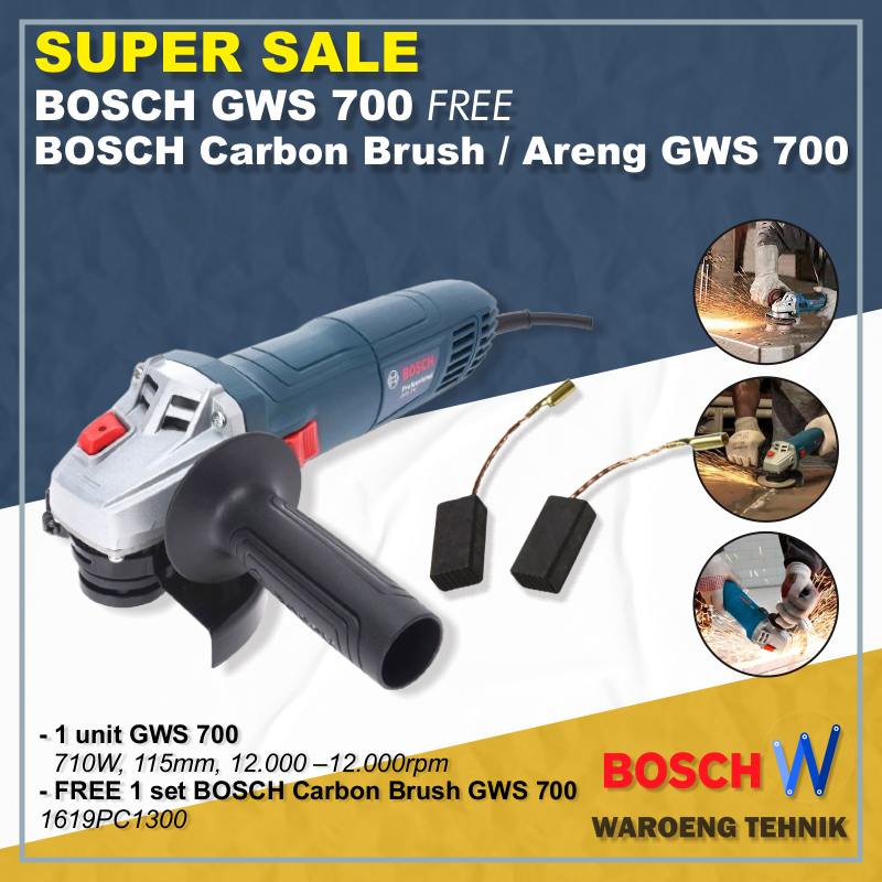 Jual PROMO BOSCH GWS 700 FREE Set Areng / Carbon Brush GWS 700 ...