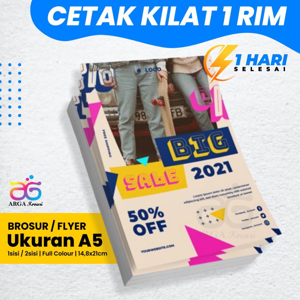 Jual Cetak Brosur 1 Rim A5 Flyer Digital Printing Leaflet Pamflet ...