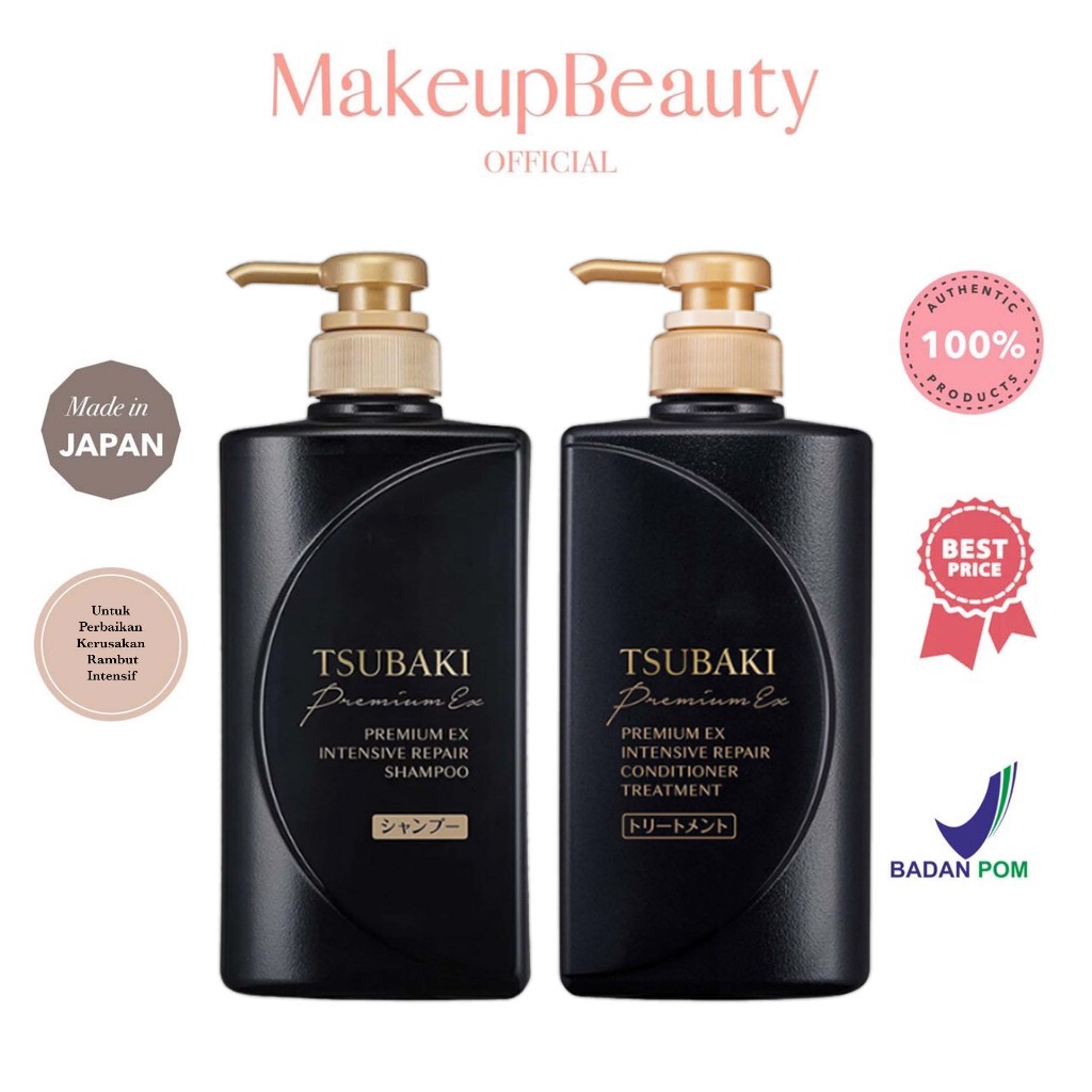 Jual TSUBAKI Premium Ex Intensive Repair Shampoo & Conditioner 490ml | Shopee Indonesia