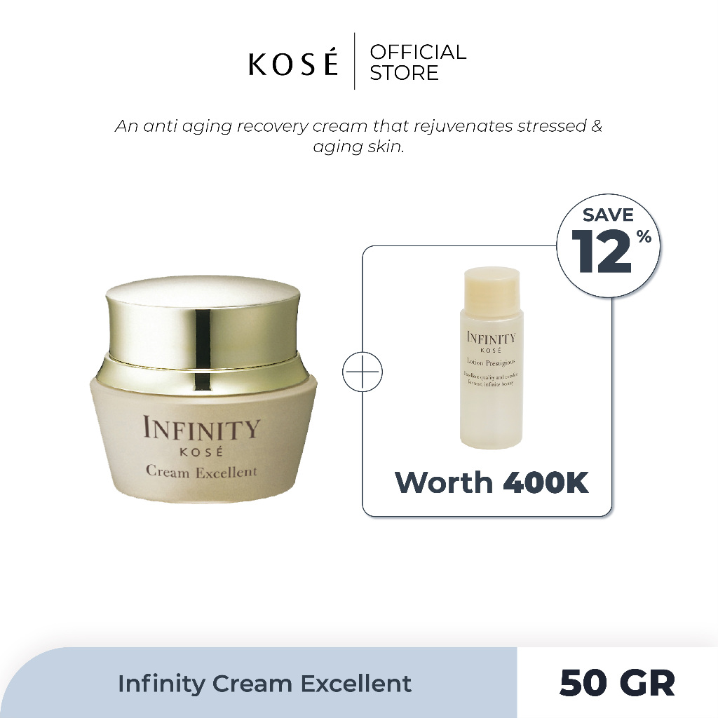 Jual KOSE Infinity Cream Excellent - 50gr + FREE Prestigious Lotion 30ml | Shopee Indonesia