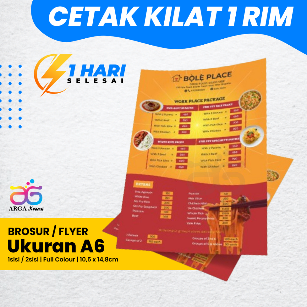 Jual Cetak Flyer 1 Rim Brosur A6 Digital Printing Leaflet Pamflet ...