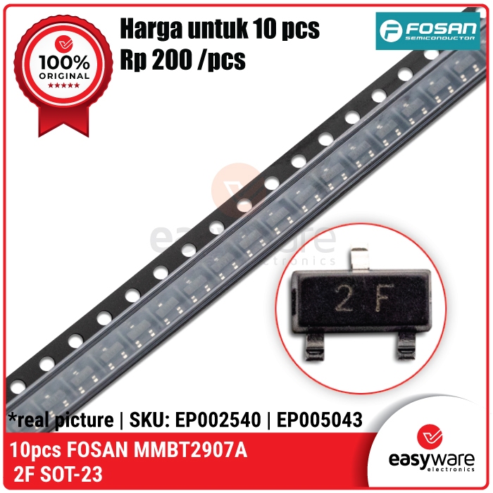 Jual 10x Transistor MMBT2907A 2F SOT-23 Bipolar Transistor MMBT 2907A ...