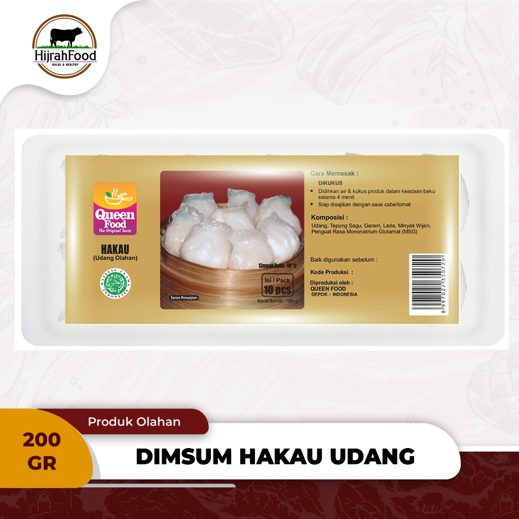 Jual Queen Food Dimsum Hakau 180 gram Olahan Udang Frozen Praktis ...