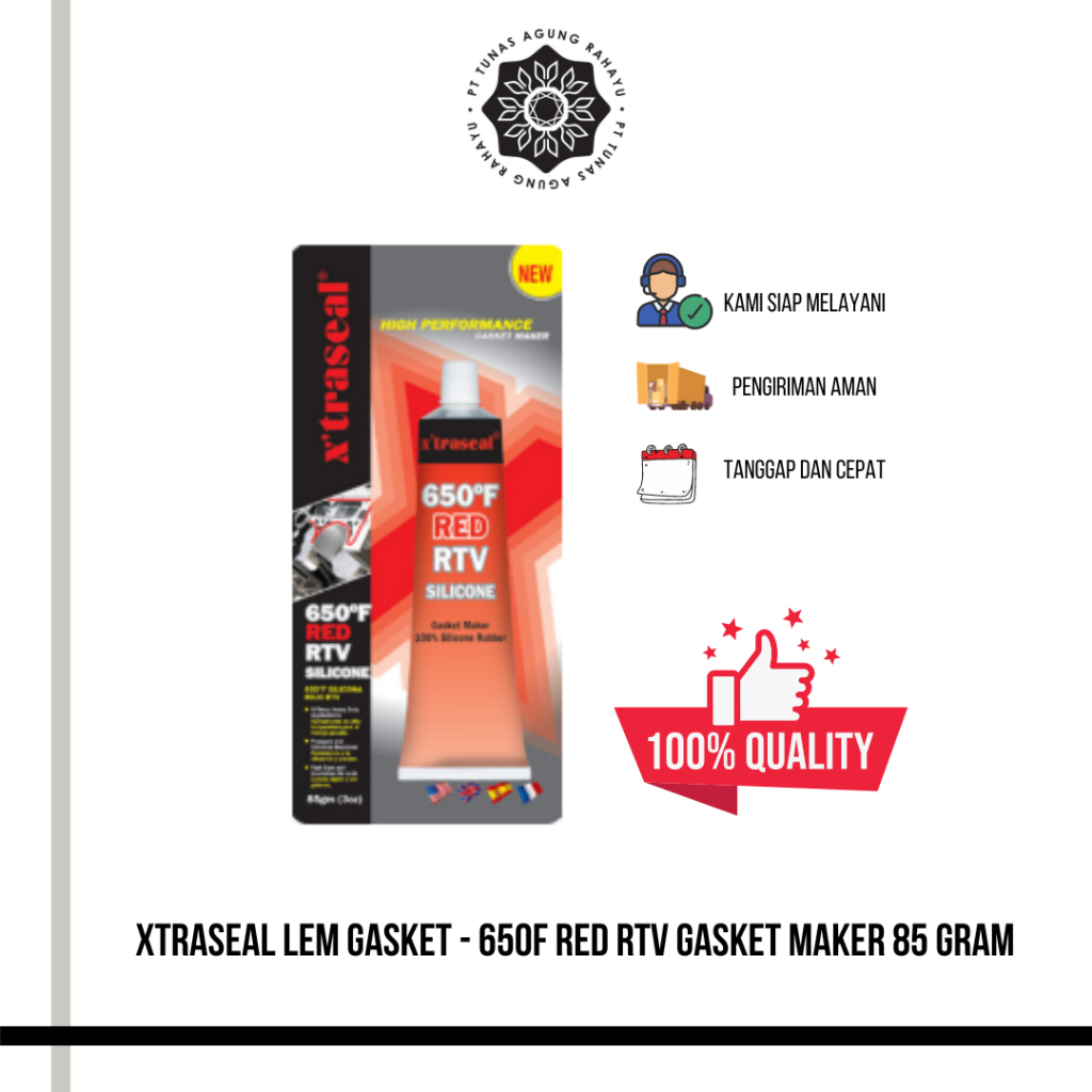 Jual Xtraseal Red RTV Silicone Sealant High Temp 650 F (85 gr) | Shopee ...