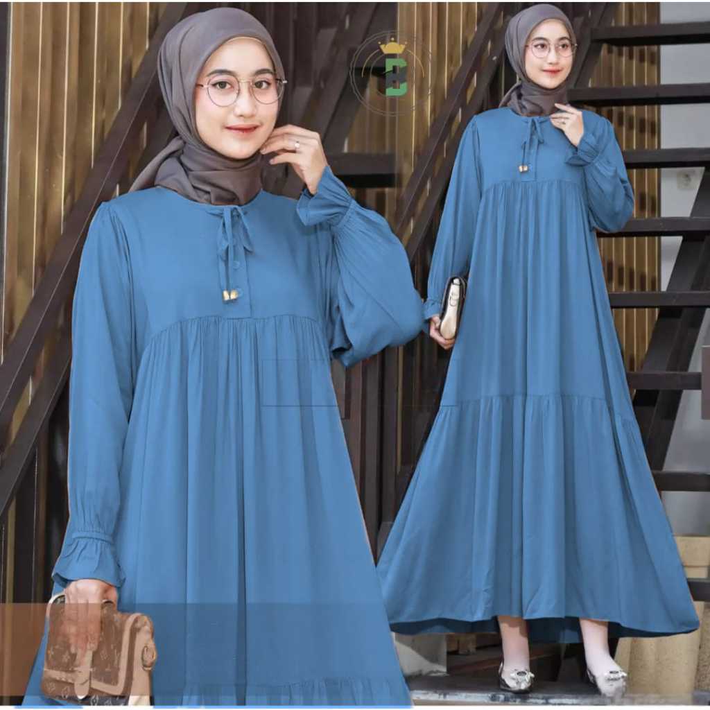 Jual Ayumi dress gamis crinkle kekinian dan fashionable gamis terbaru ...