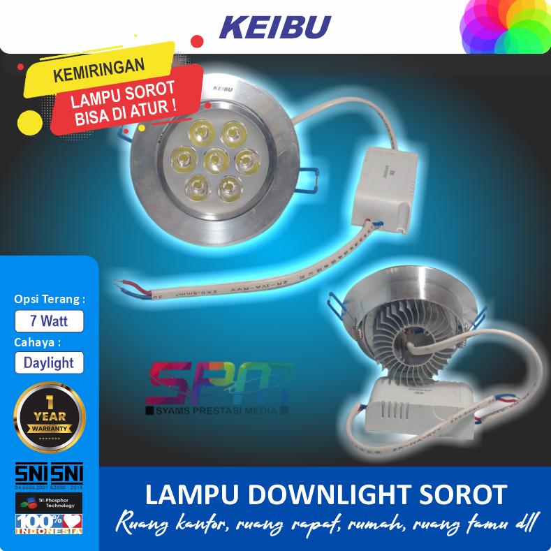 Jual Lampu Plafon LED Downlight Panel Sorot Keibu 7 Watt Daylight Putih | Shopee Indonesia