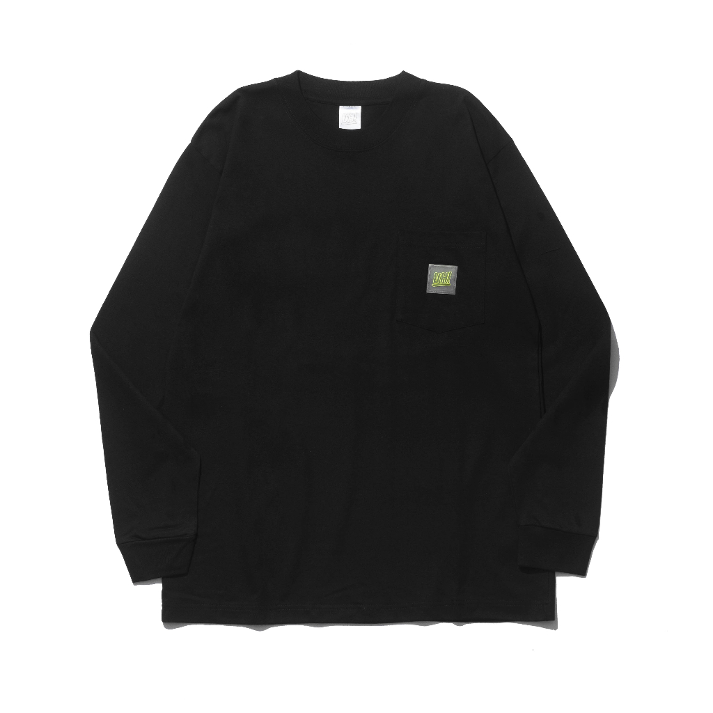 Jual UH! Pocket Longsleeve Heavyweight Cotton Rubber Logo - BLACK ...