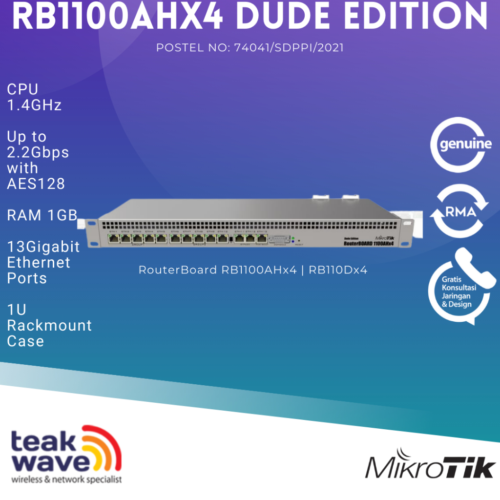 Jual Mikrotik Router RB1100Dx4 RB1100AHx4 Dude Edition 1U Rackmount ...