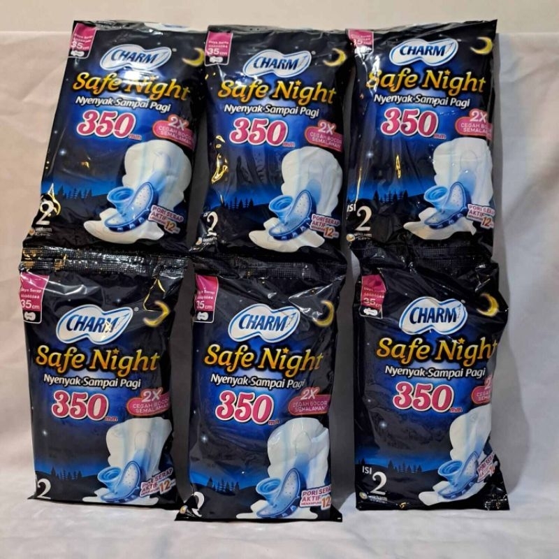 Jual Charm Pembalut Safe Night 35cm Gather 16 pads | Shopee Indonesia
