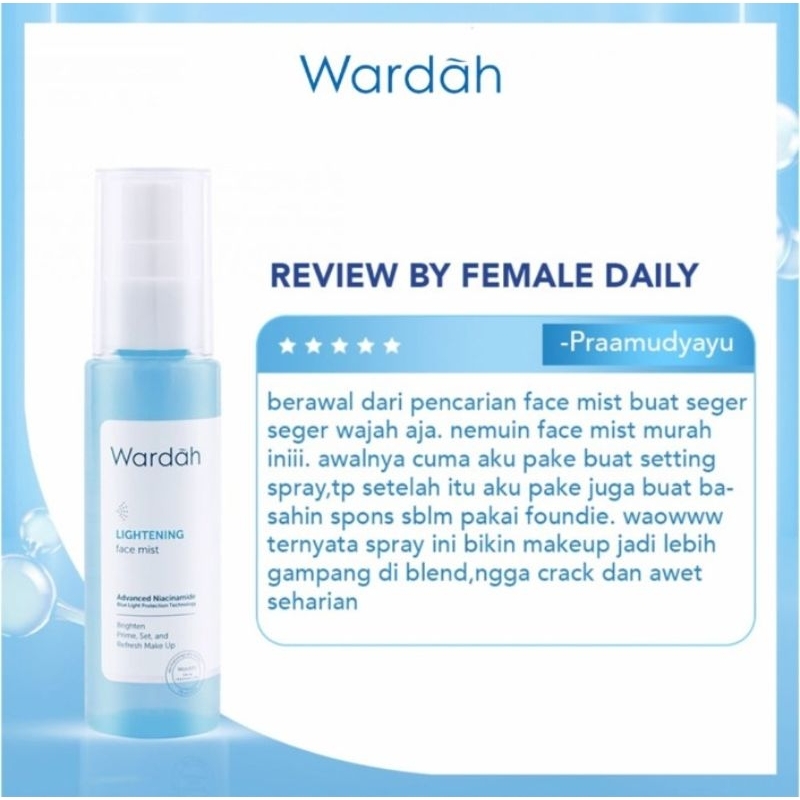 Jual Wardah Lightning Face Mist Spray 60mL | Shopee Indonesia