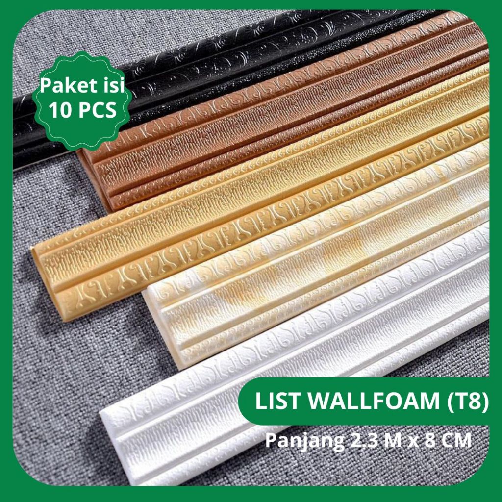 Jual (COD) Paket 10 Lembar!! [Seri T8] List Wallfoam Dinding 3D ...