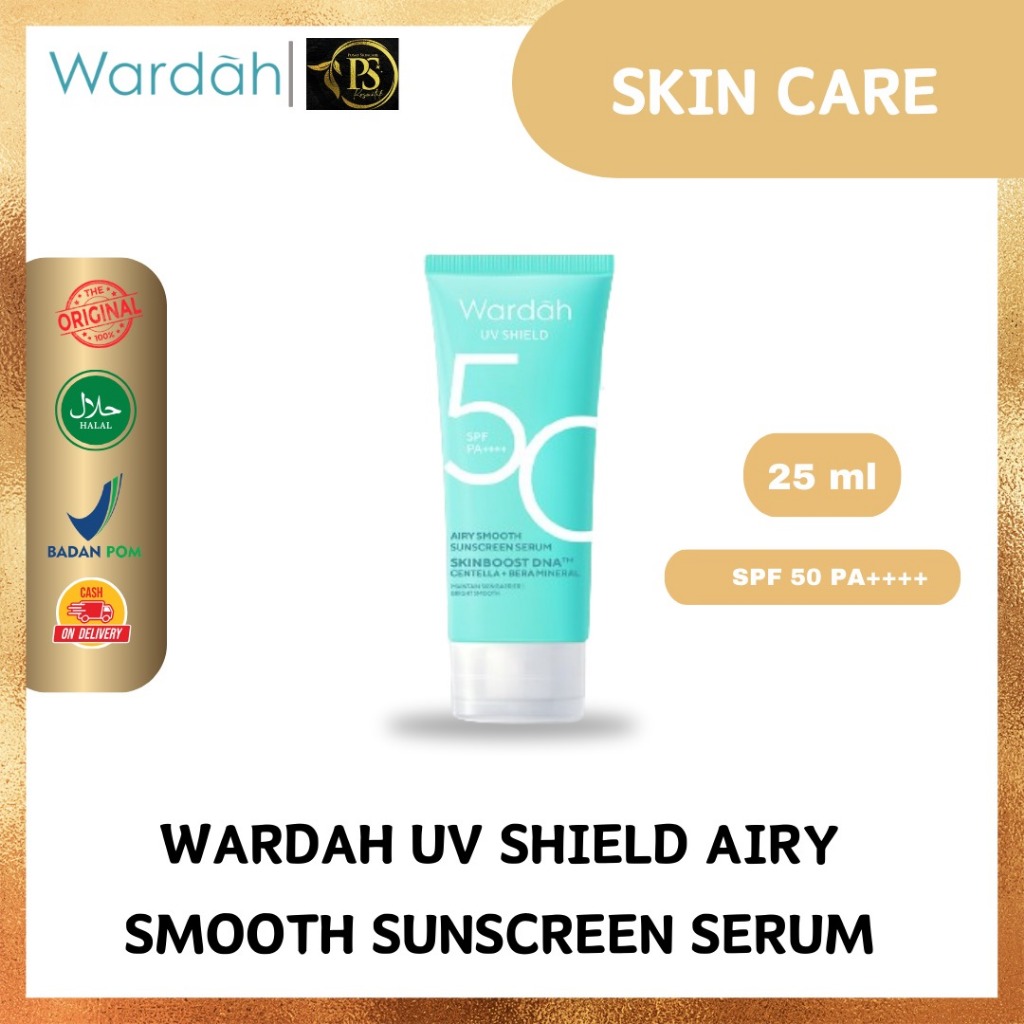 Jual Wardah UV Shield Airy Smooth Sunscreen Serum SPF 50 PA++++ | Netto 25ML | Shopee Indonesia