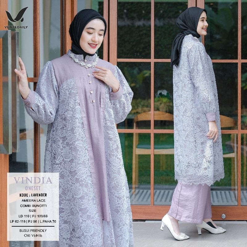 Jual Vente Daily Vindia Oneset / One Set Wanita Kekinian Hijab Style ...