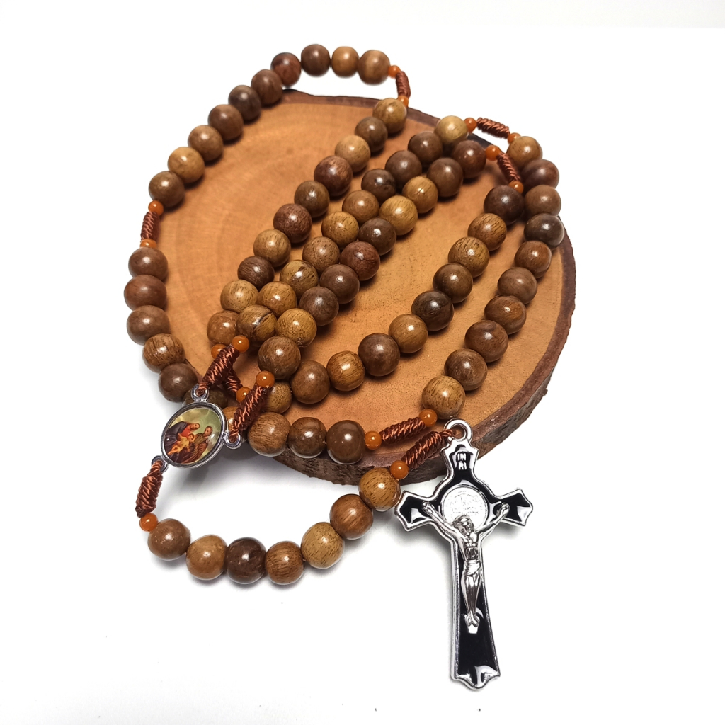 Jual (Eksklusif) Kalung Rosario 77 Bapa Kami Kayu GAHARU Original / Devosi Rosario 77 Bapa Kami ...