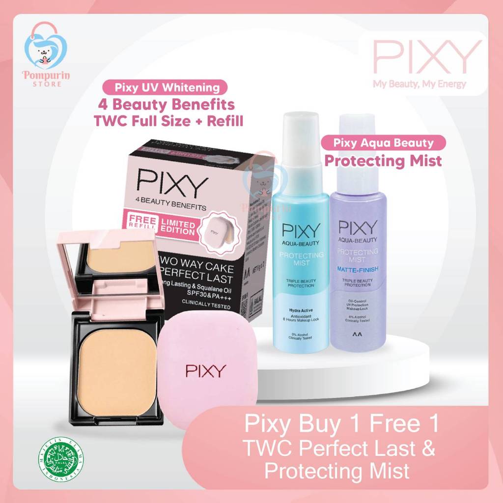 Jual (PROMO BUY 1 FREE 1) Pixy UV Whitening 4 Beauty Benefits TWC Perfect Last Full Size ...