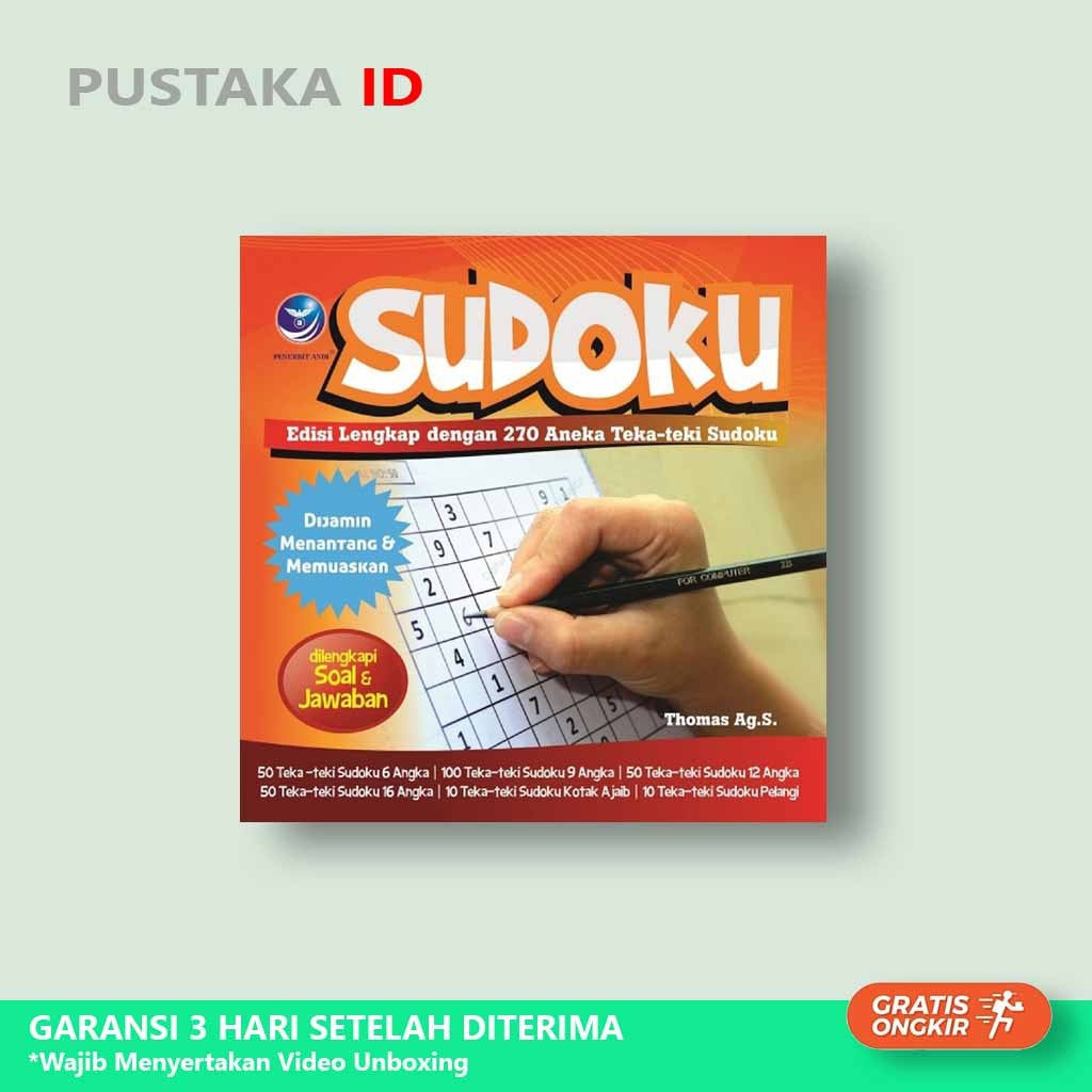 Jual Buku Sudoku, Edisi Lengkap Dengan 270 Aneka Teka-teki Sudoku ...