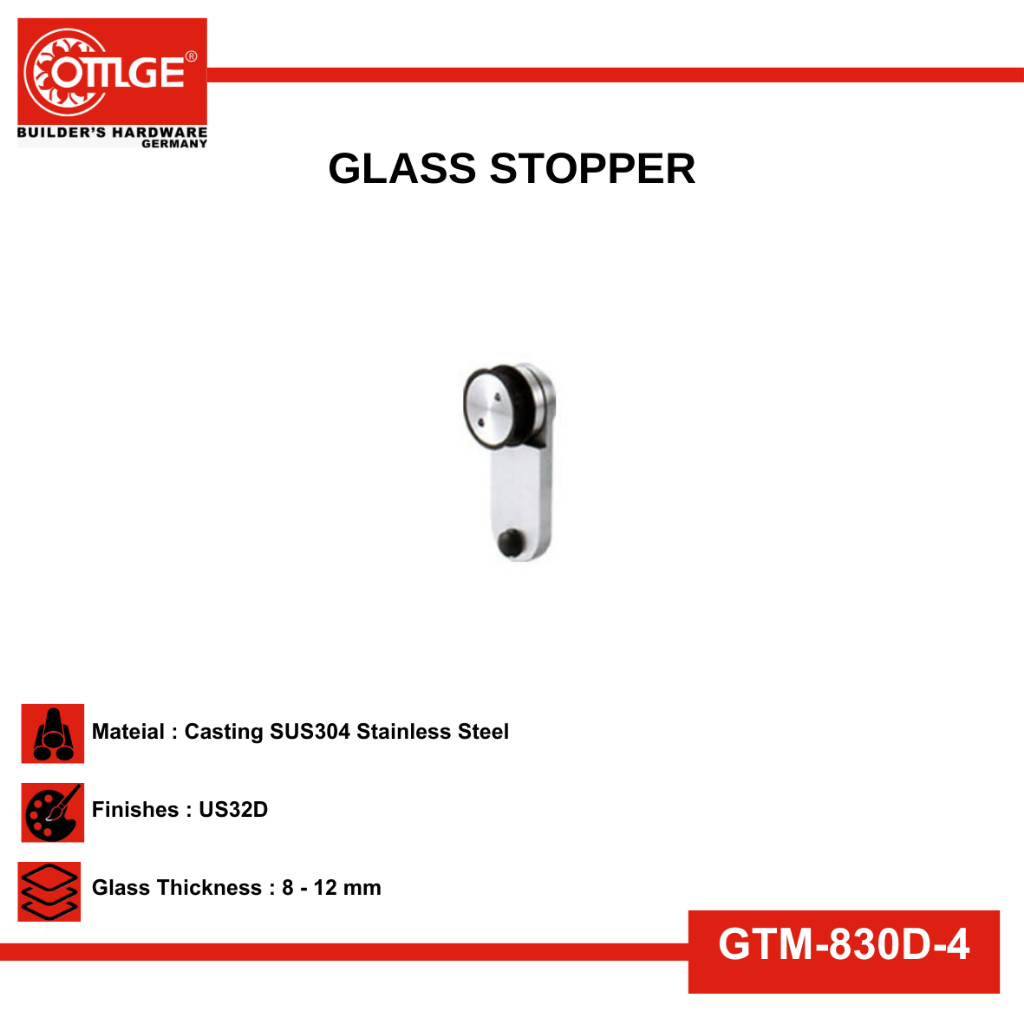Jual Glass Door Stopper/Penahan Pintu Kaca OMGE GTM-830D-4. | Shopee ...