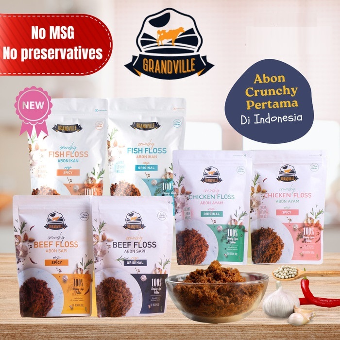 Jual Grandville Abon Crunchy 100gr - Sapi Beef / Ayam Chicken / Fish ...