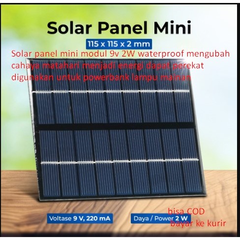 Jual Solar panel mini modul 9v 2W waterproof mengubah cahaya matahari ...