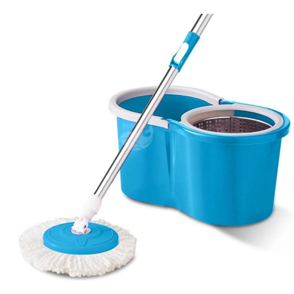 Jual Alat Pel Putar Super Mop Stainless Dengan Ember / Super Mop Rotary ...