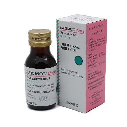 Jual Sanmol Forte Sirup 60 ml Penurun Demam dan Pereda Nyeri Mengandung Paracetamol Original ...