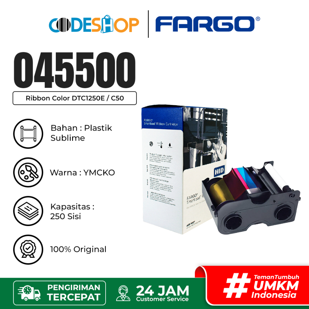 Jual RIBBON FARGO DTC 1250e & C50 ( PN : 045500 ) WARNA COLOR YMCKO ...