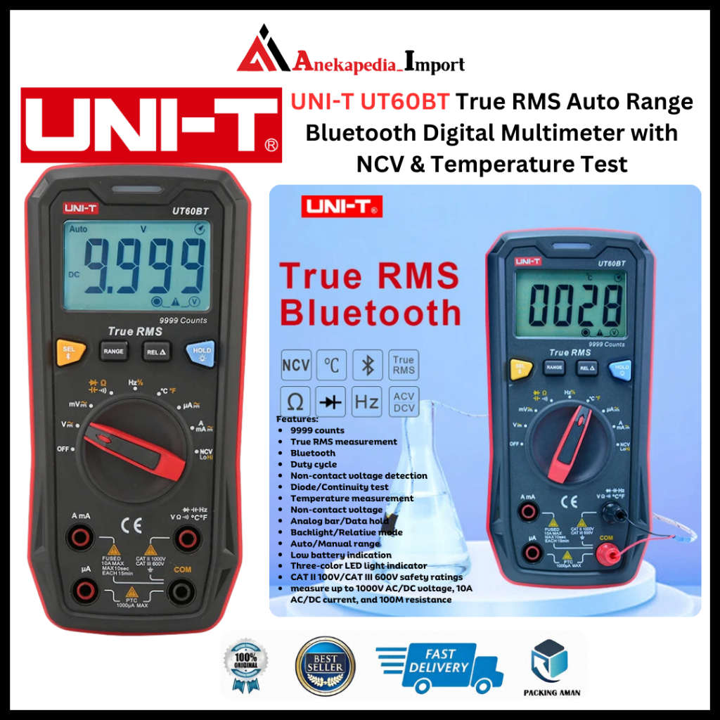 Jual UNI-T UT60BT - BlueTooth True RMS Digital Multimeter with NCV - UT60BT | Shopee Indonesia