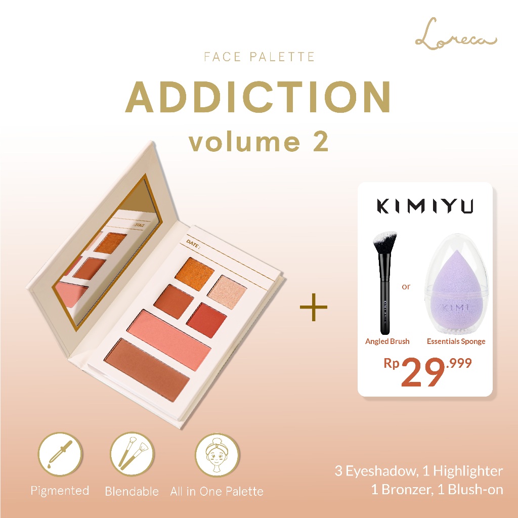 Jual LORECA Addiction Face Palette Vol. 2 / Eyeshadow, Blush On ...