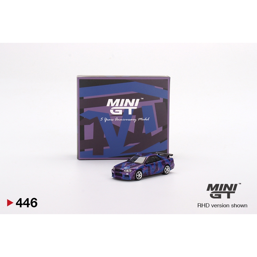 Jual MINI GT 446 Nissan Skyline GT-R (R34) V-Spec II MINI GT Digital Camouflage Purple | Shopee ...