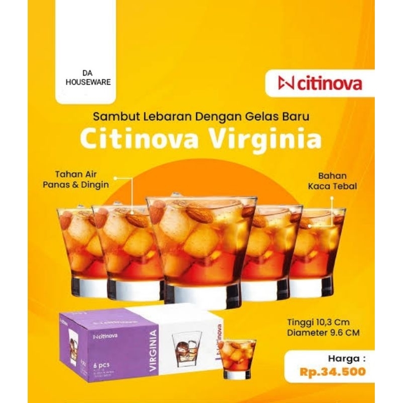 Jual Gelas Virginia (Citinova) | Shopee Indonesia