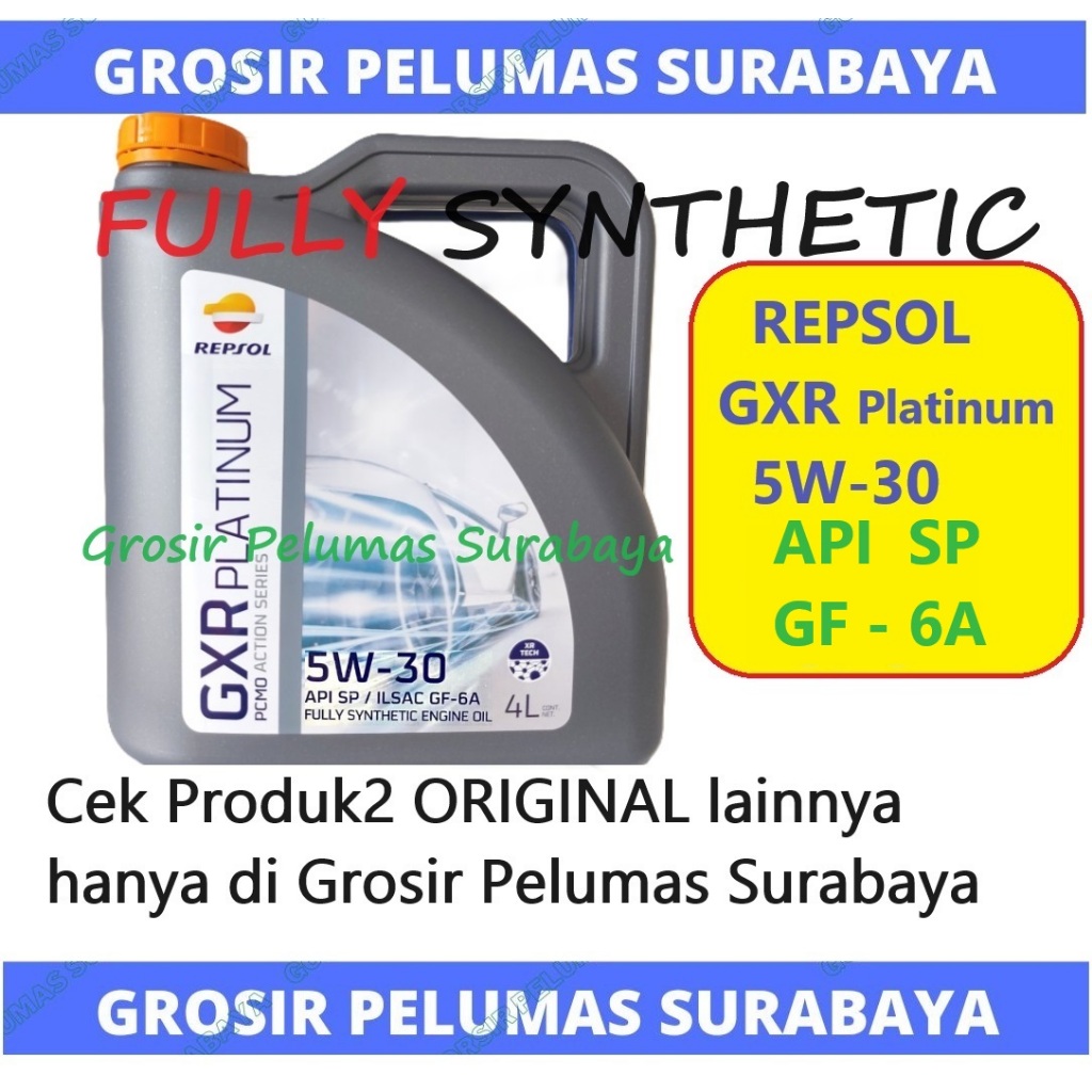 Jual Original FULLY Synthetic Oli mesin bensin REPSOL GXR Platinum 5W ...