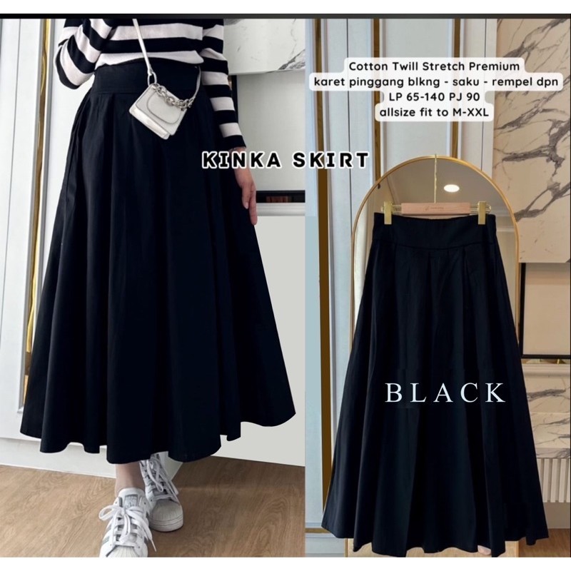 Jual soul.id kinka Skirt Rok Wanita Korean Style Polos Bahan Twill Rok ...