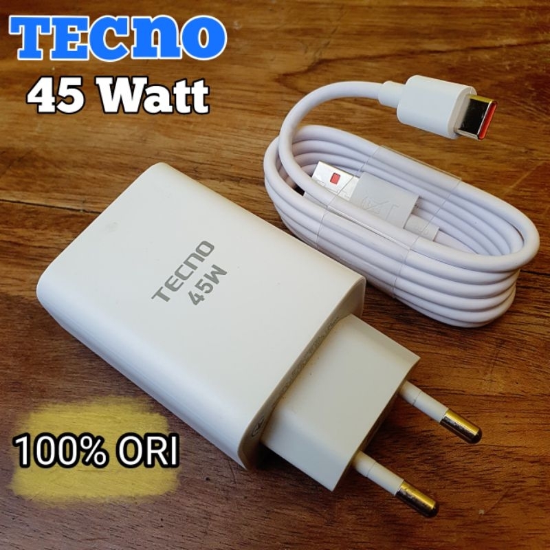 Jual Charger TECNO povo 4 pro dan Povo 5 original 100% 45watt Super Fast Charging Copotan Hp ...