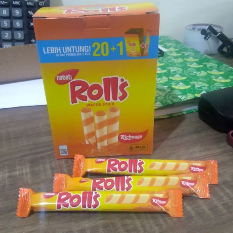 Jual Nabati Roll's Wafer Stick Rasa Keju Isi 20pcs harga 500an Snack ...