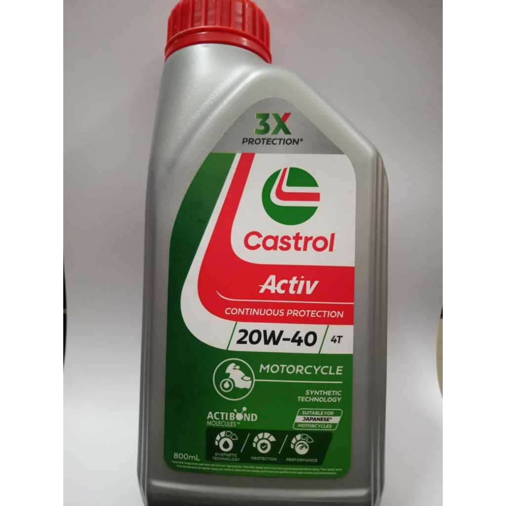 Jual Oli Motor Castrol Activ 4T Sae 20W-40 800ML 4tak 4 Tak bebek Supra ...