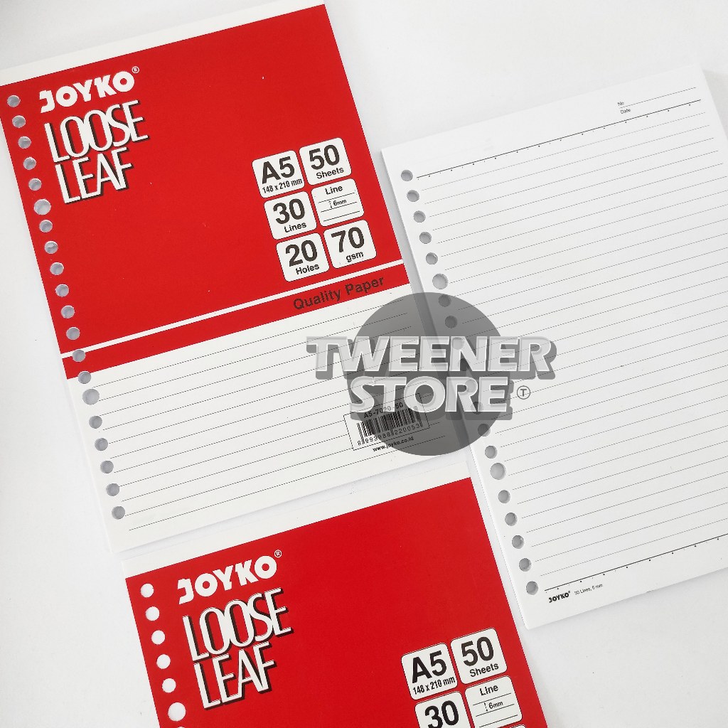 Jual [A5-GARIS] Joyko Loose Leaf A5 50 Sheets Lembar | Kertas Binder | Shopee Indonesia