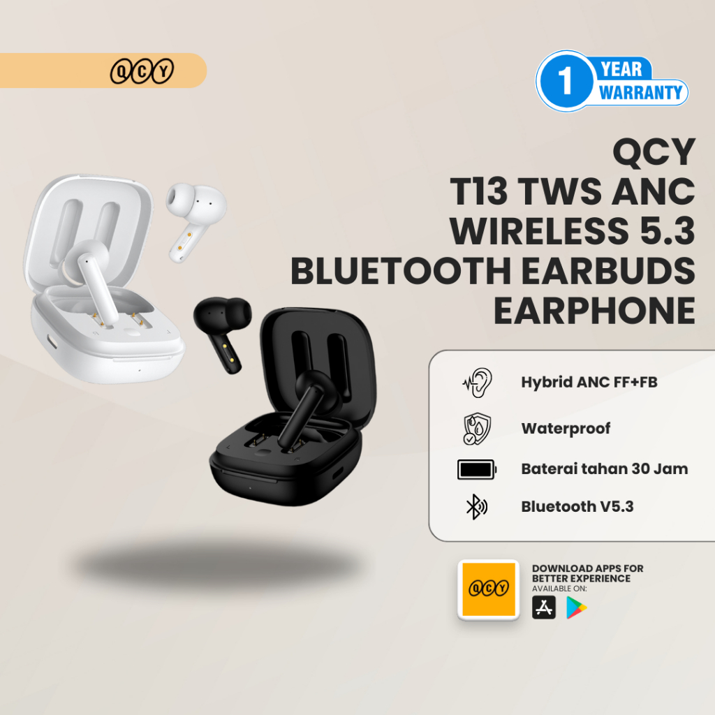 Jual QCY TWS T13 ANC TWS Wireless Earbuds | Shopee Indonesia